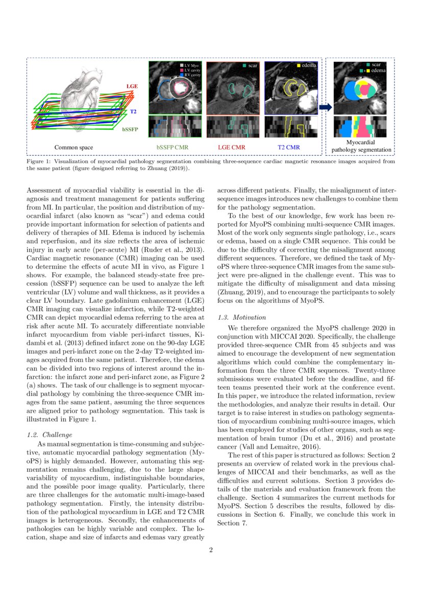 MyoPS: A Benchmark of Myocardial Pathology Segmentation Combining Three ...