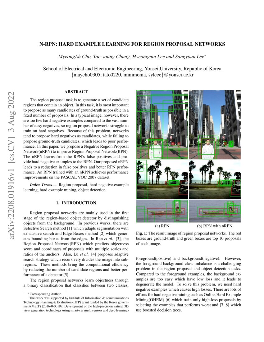 N-RPN: Hard Example Learning for Region Proposal Networks | DeepAI
