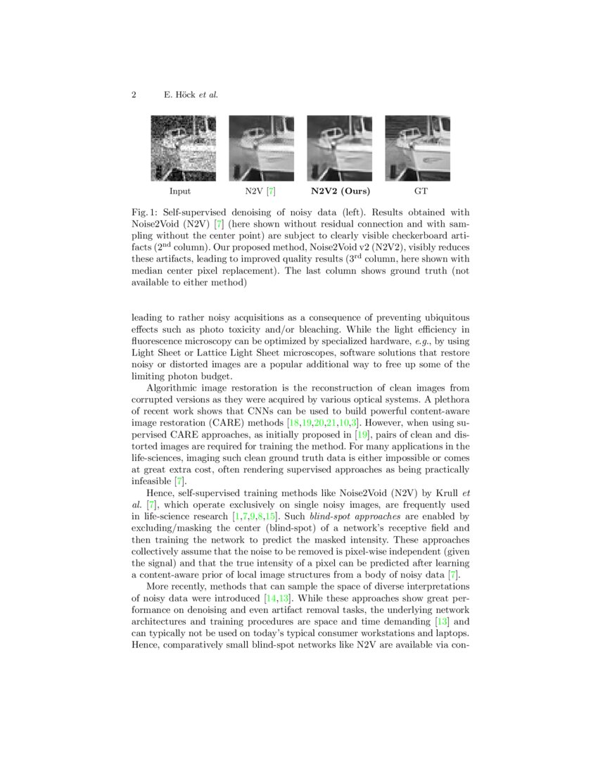 N2V2 – Fixing Noise2Void Checkerboard Artifacts with Modified Sampling Strategies and a Tweaked ...