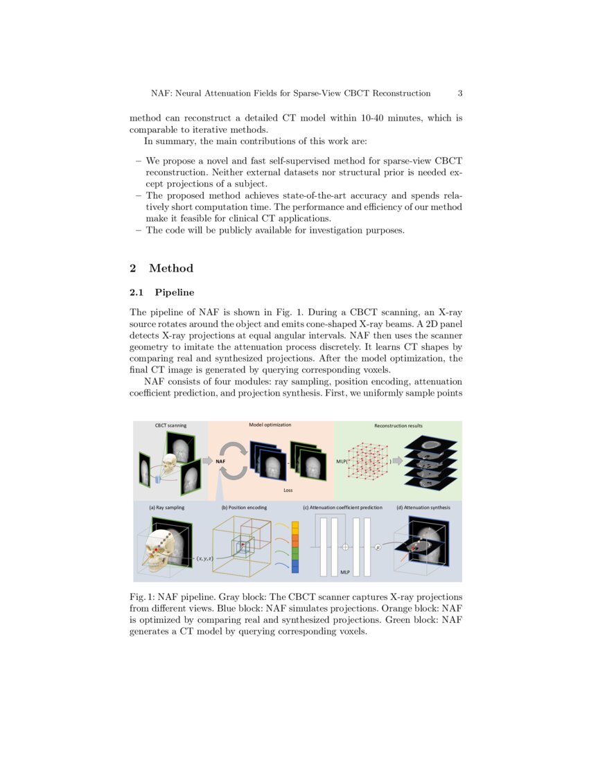 NAF: Neural Attenuation Fields for Sparse-View CBCT Reconstruction | DeepAI