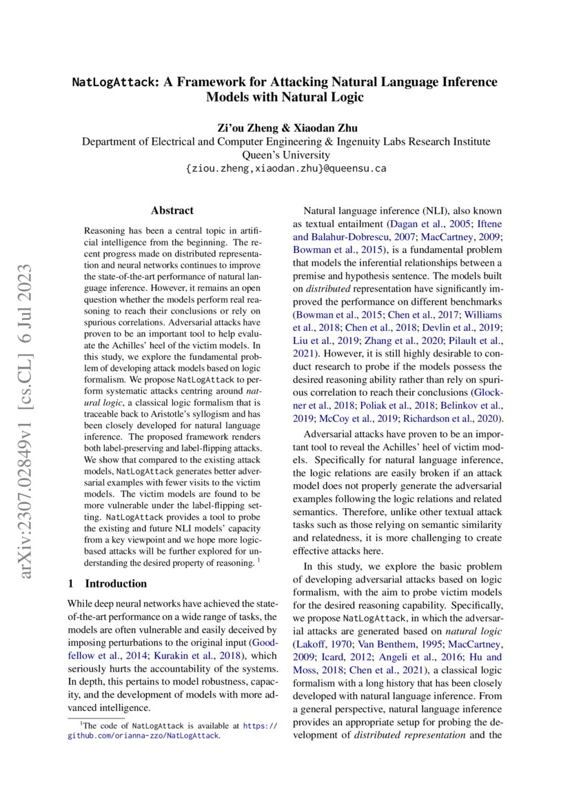 NatLogAttack: A Framework for Attacking Natural Language Inference Models with Natural Logic ...