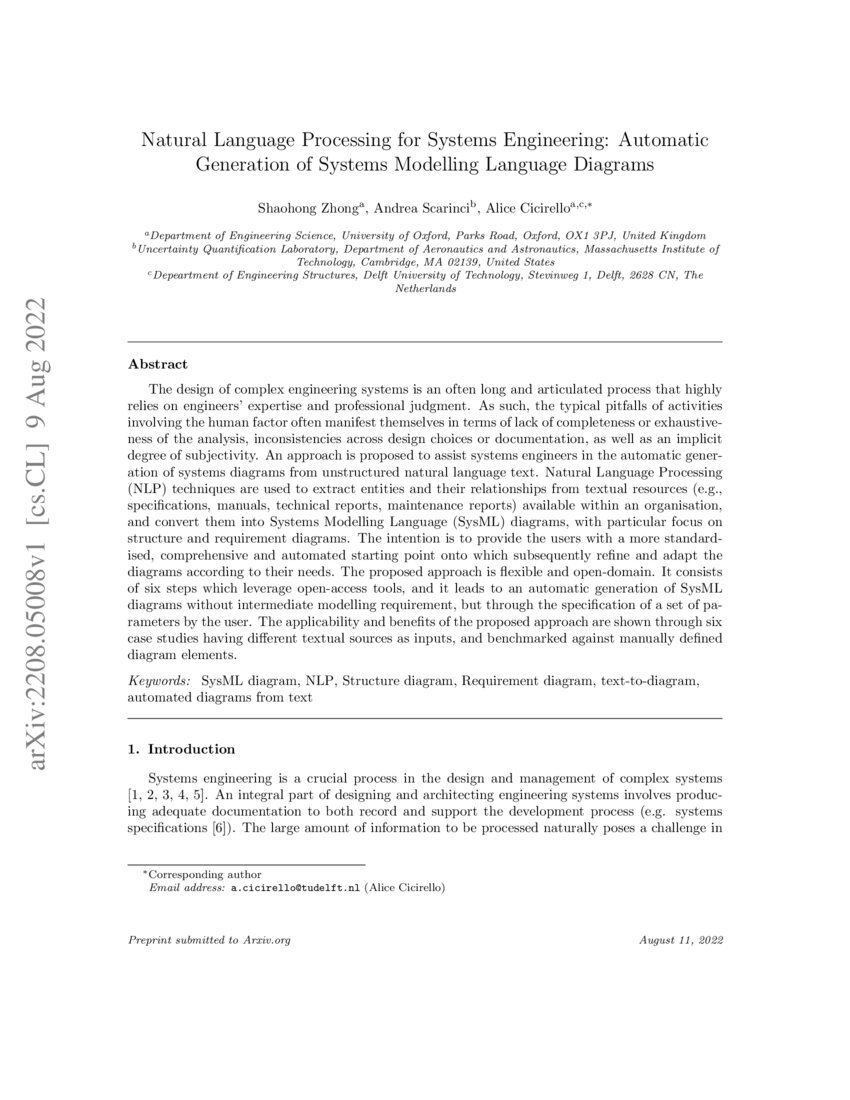 Natural Language Processing for Systems Engineering: Automatic Generation of Systems Modelling ...