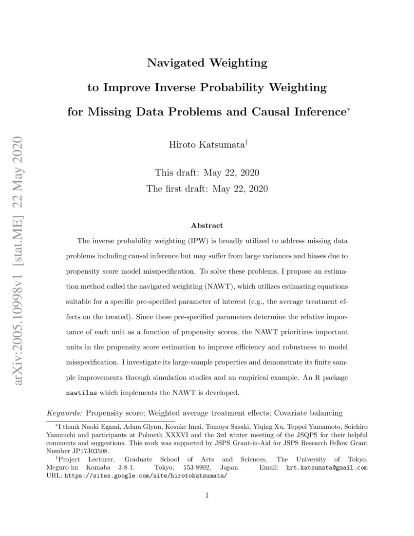 Navigated Weighting to Improve Inverse Probability Weighting for Missing Data Problems and ...