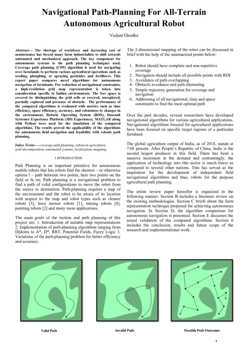 Navigational Path-Planning For All-Terrain Autonomous Agricultural ...