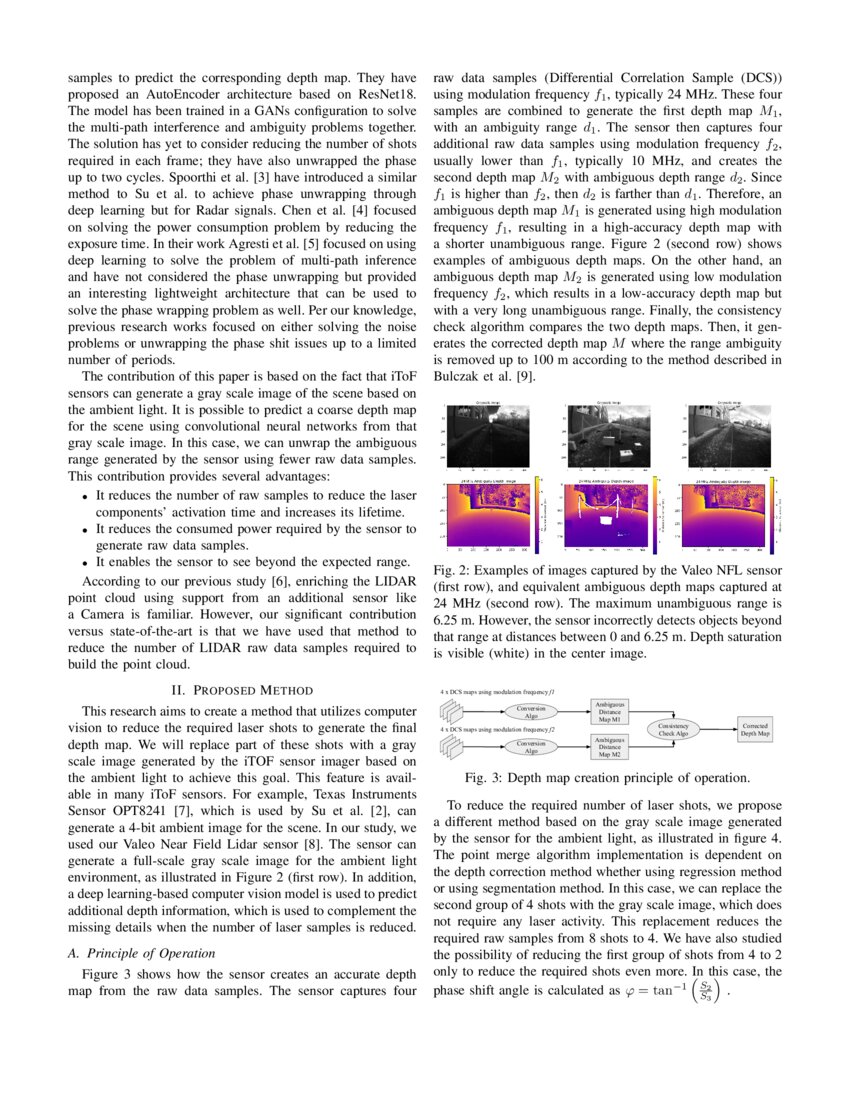 Near Field Itof Lidar Depth Improvement From Limited Number Of Shots Deepai