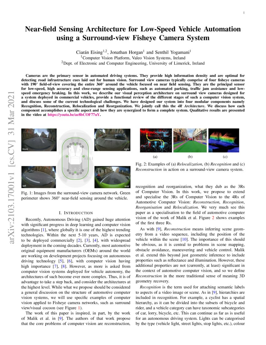 Near-field Sensing Architecture for Low-Speed Vehicle Automation using ...