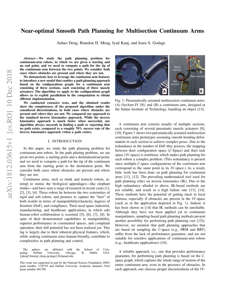 Near-optimal Smooth Path Planning for Multisection Continuum Arms | DeepAI
