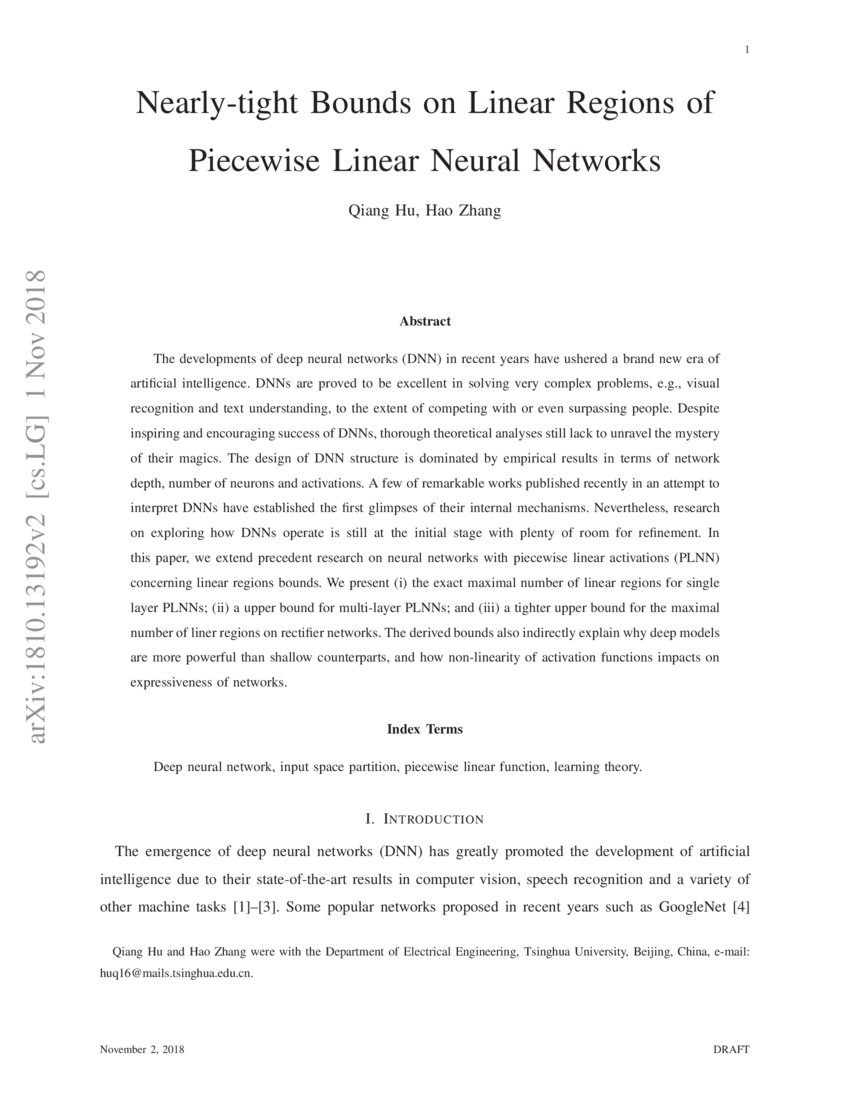 Nearly Tight Bounds On Linear Regions Of Piecewise Linear Neural Networks Deepai