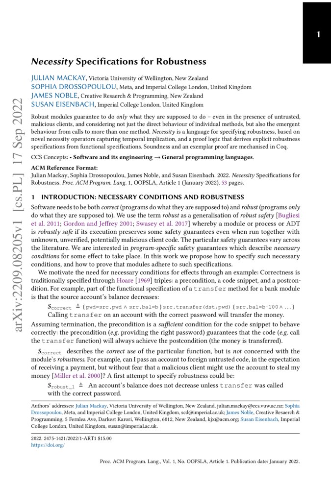 Necessity Specifications For Robustness Deepai