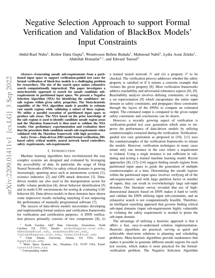 Negative Selection Approach To Support Formal Verification And