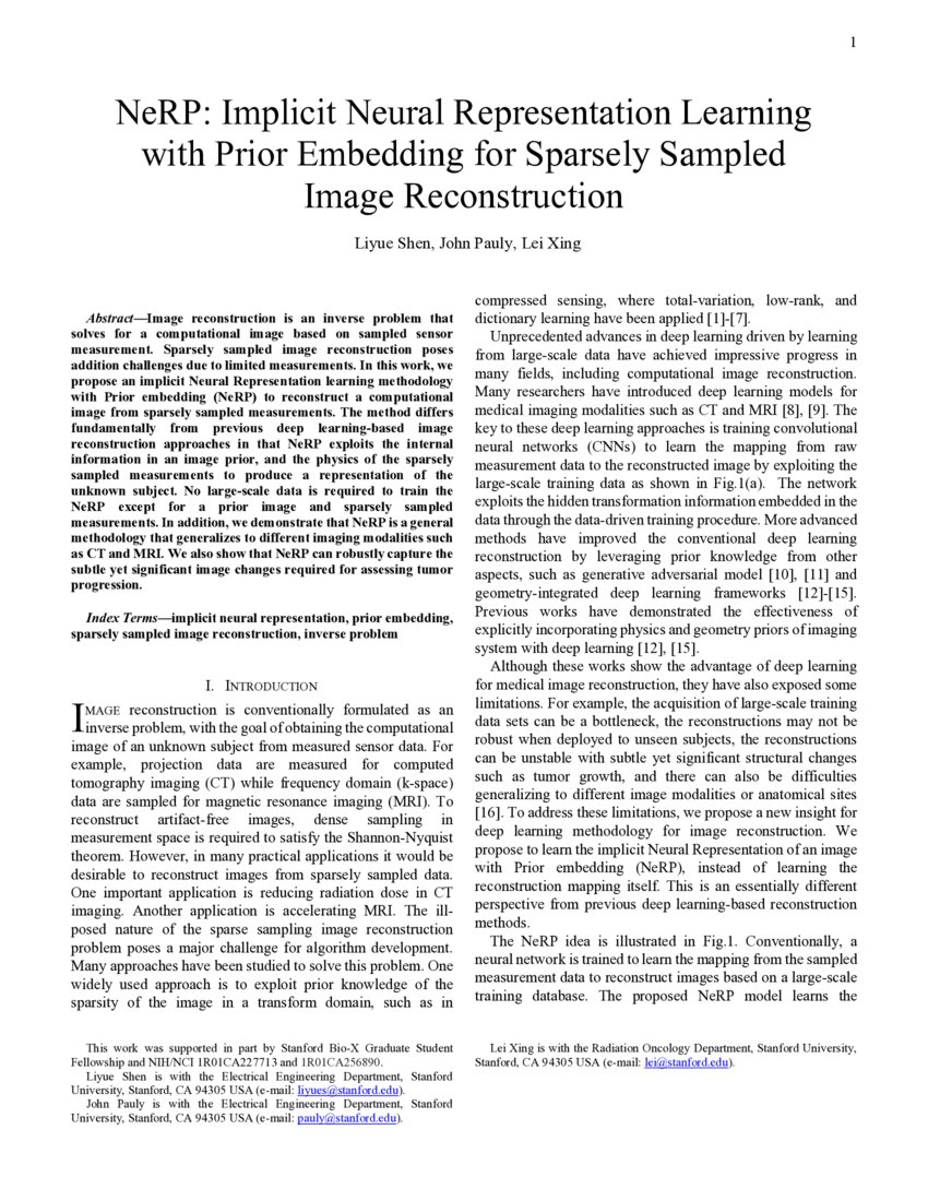 Nerp Implicit Neural Representation Learning With Prior Embedding For