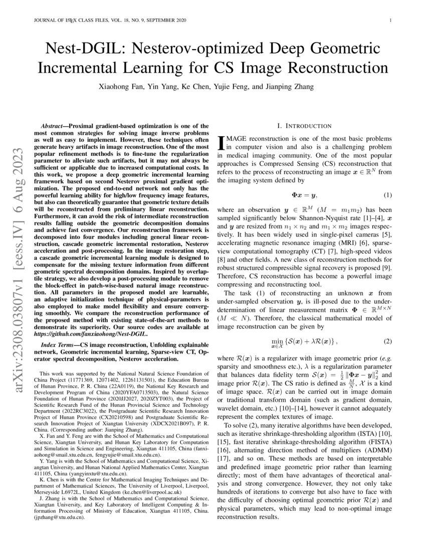 Nest-DGIL: Nesterov-optimized Deep Geometric Incremental Learning for CS Image Reconstruction ...