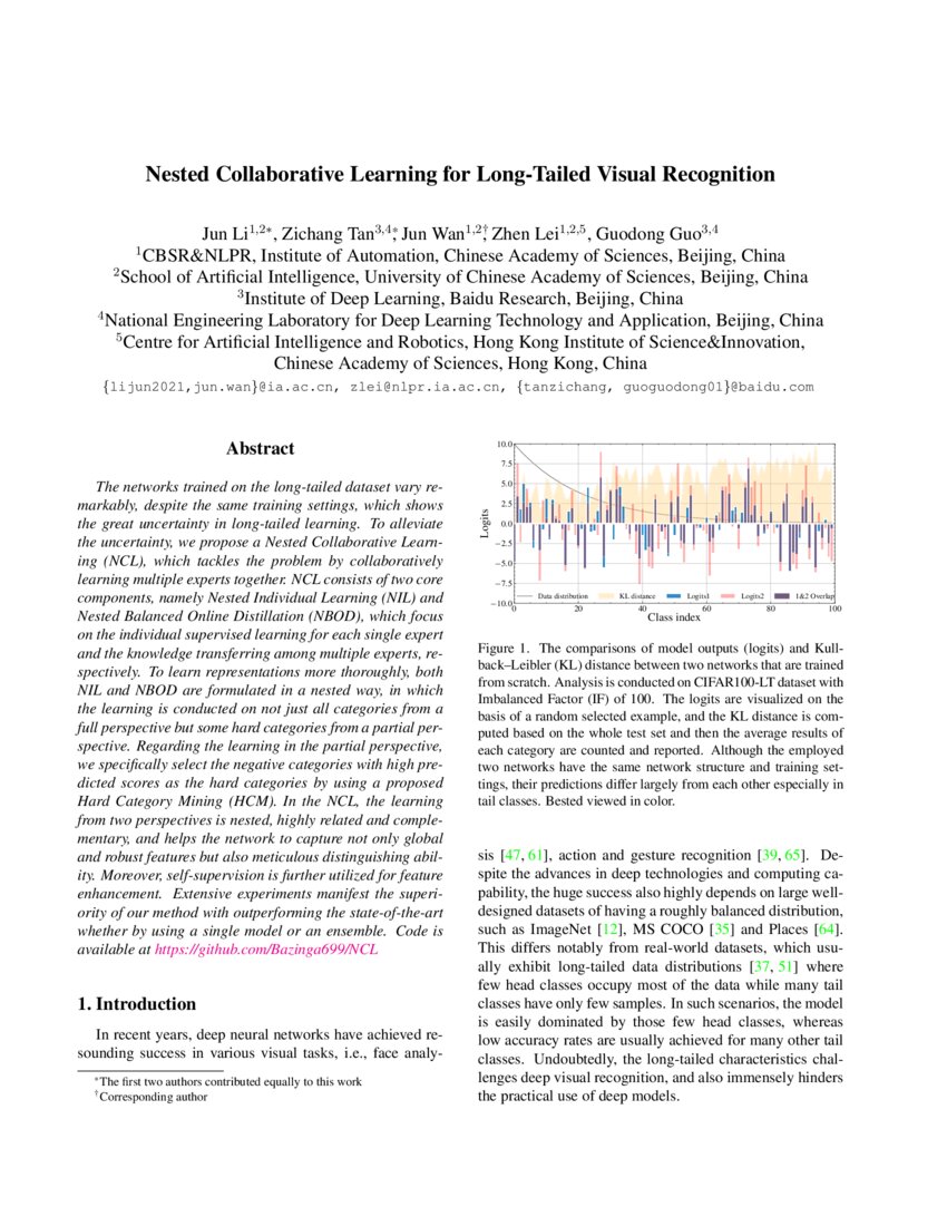 Nested Collaborative Learning for Long-Tailed Visual Recognition | DeepAI