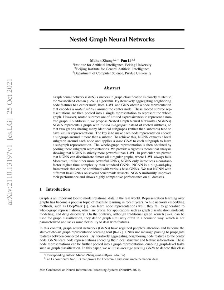 Nested Graph Neural Networks Deepai