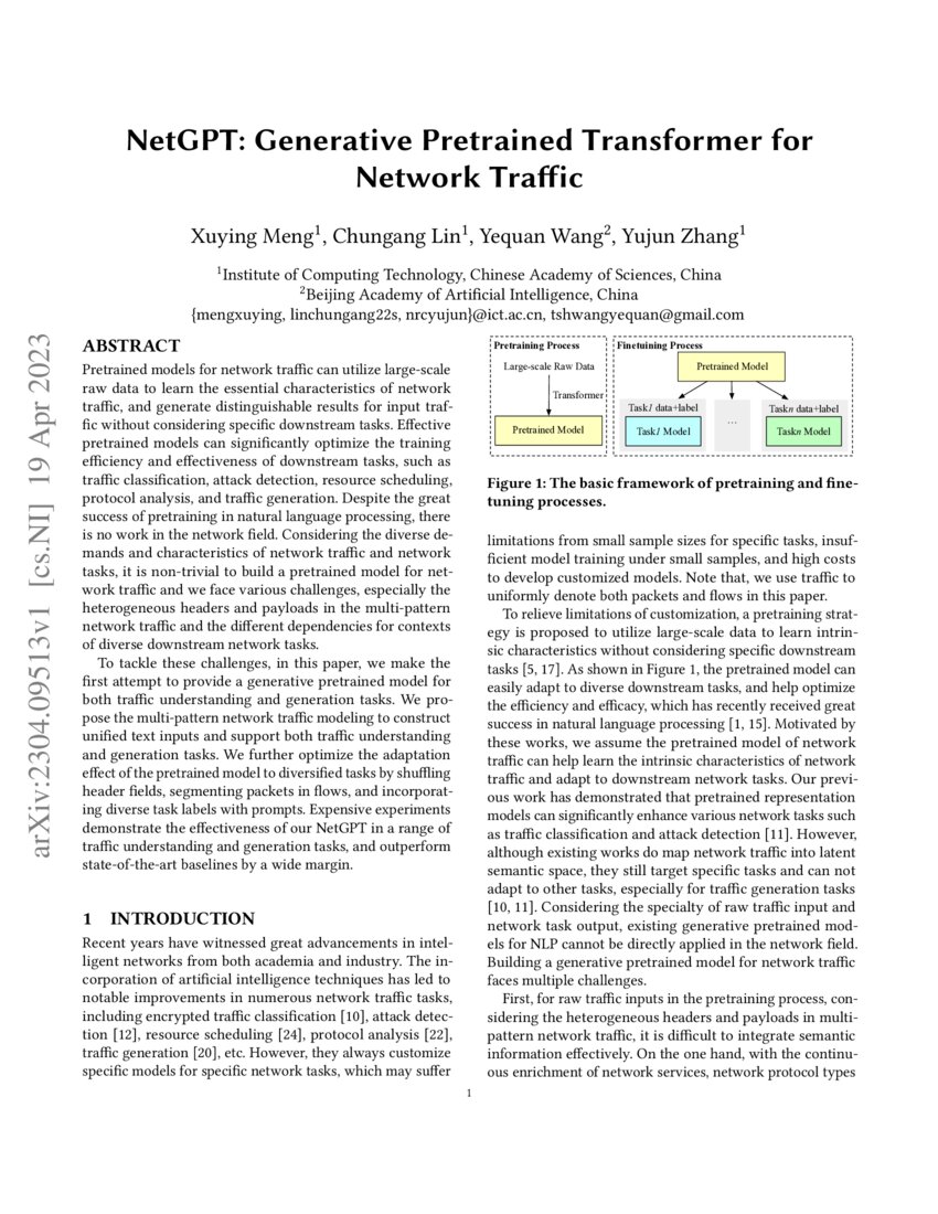 NetGPT: Generative Pretrained Transformer for Network Traffic | DeepAI