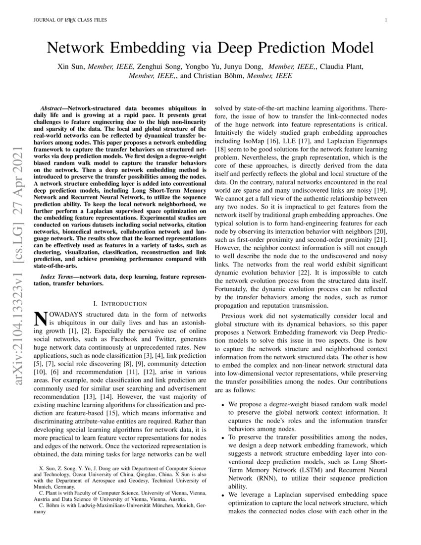 Network Embedding Via Deep Prediction Model Deepai 