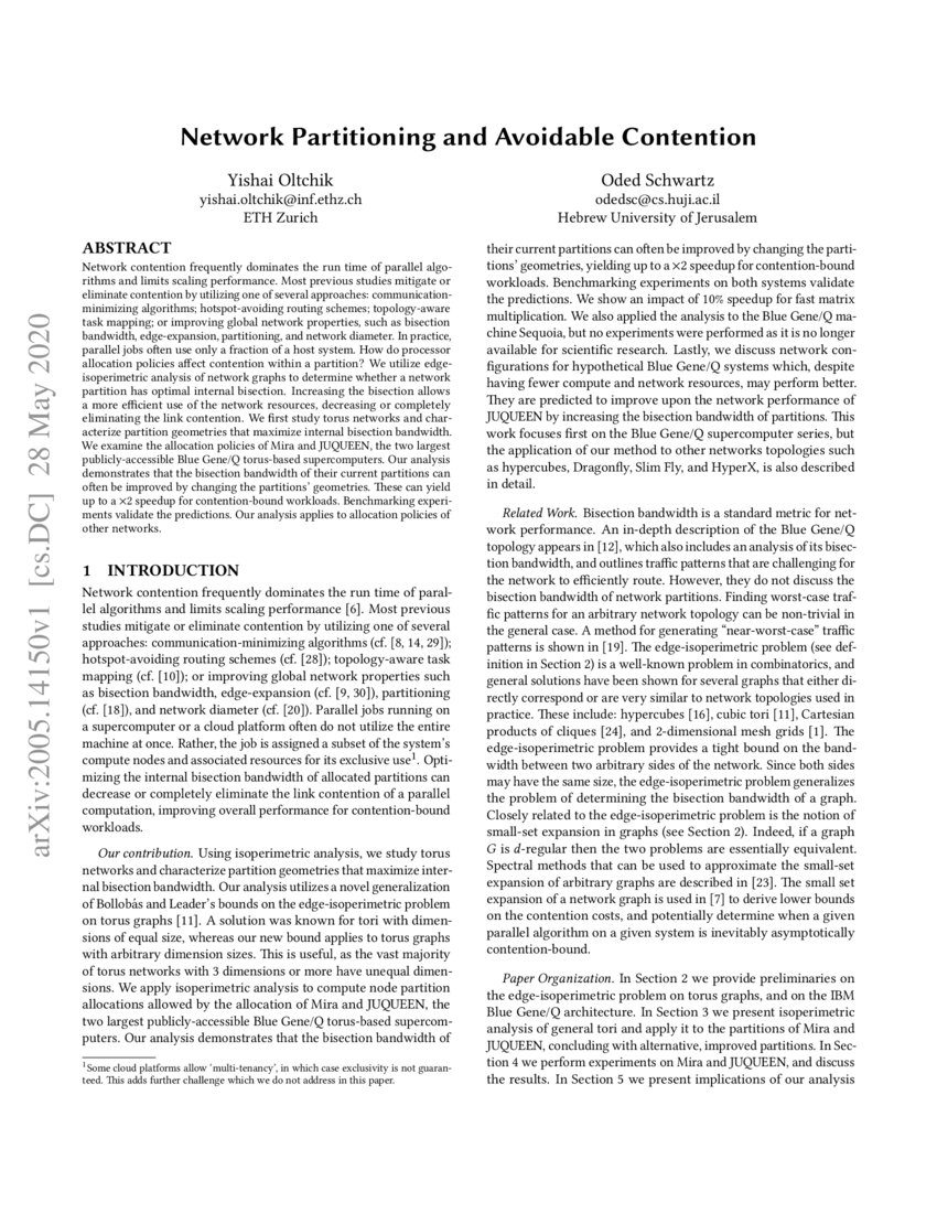 Network Partitioning And Avoidable Contention Deepai