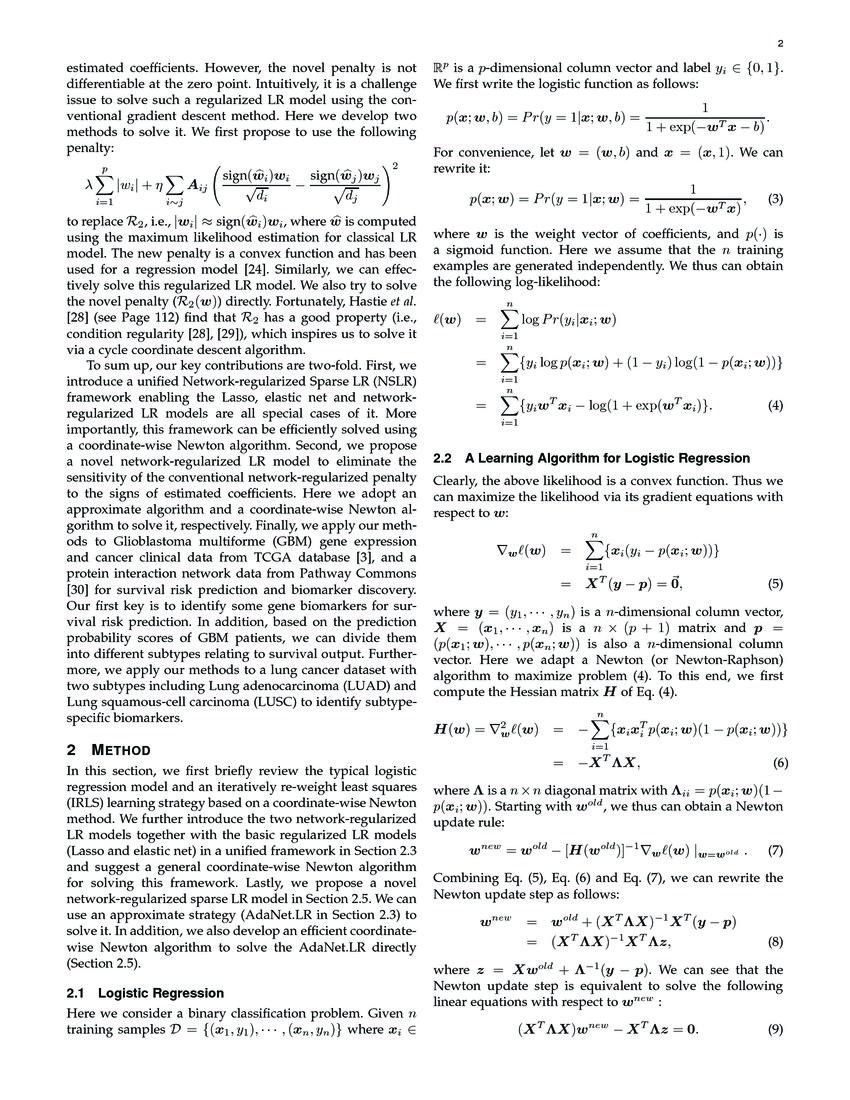 Network-regularized Sparse Logistic Regression Models for Clinical Risk Prediction and Biomarker ...