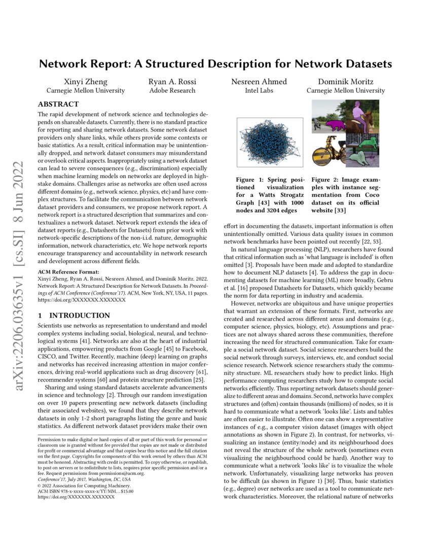 Network Report: A Structured Description for Network Datasets | DeepAI