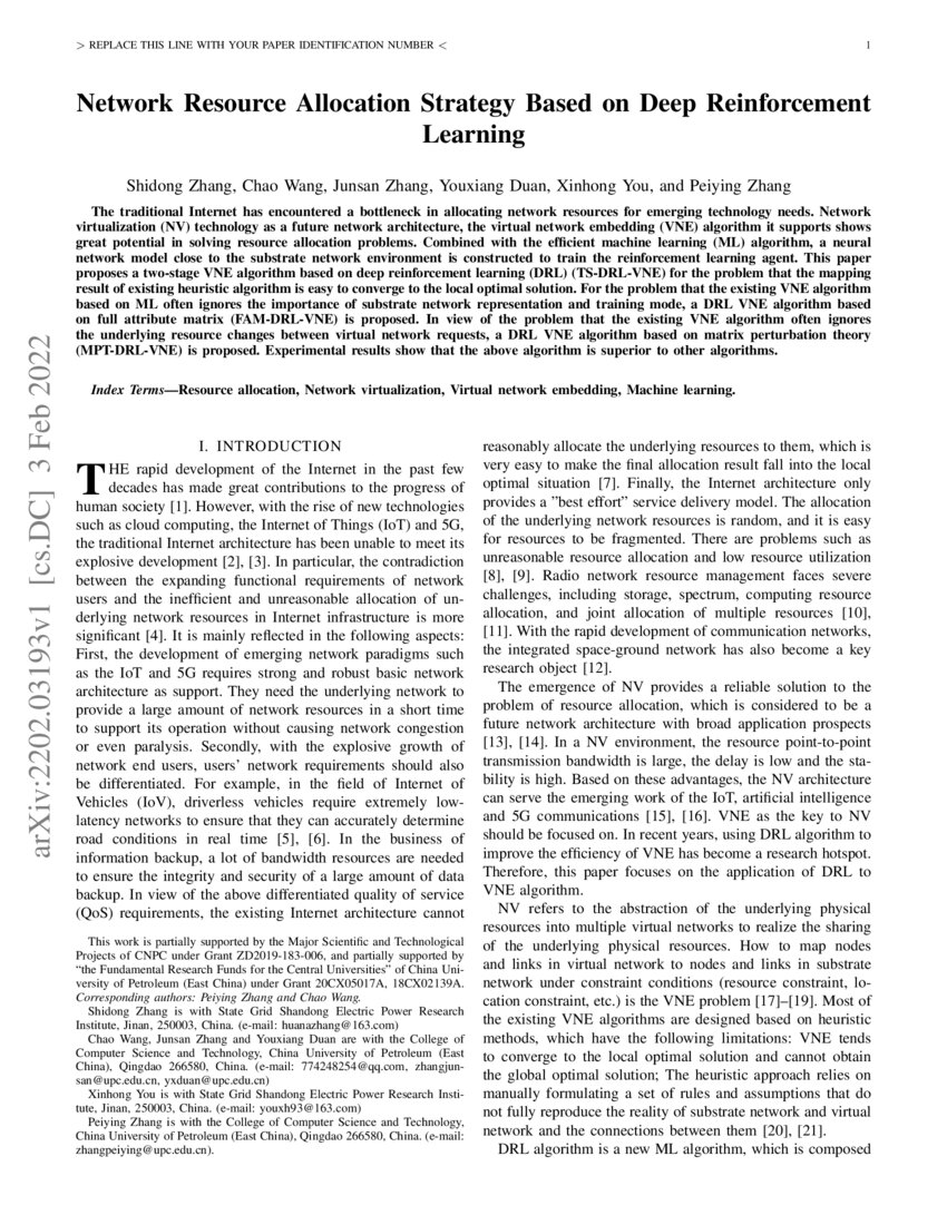 Network Resource Allocation Strategy Based On Deep Reinforcement