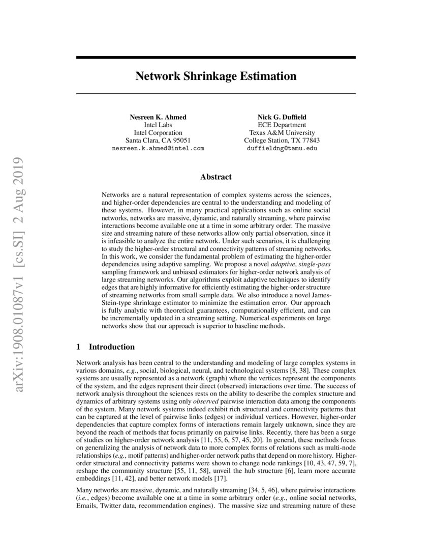 Network Shrinkage Estimation | DeepAI