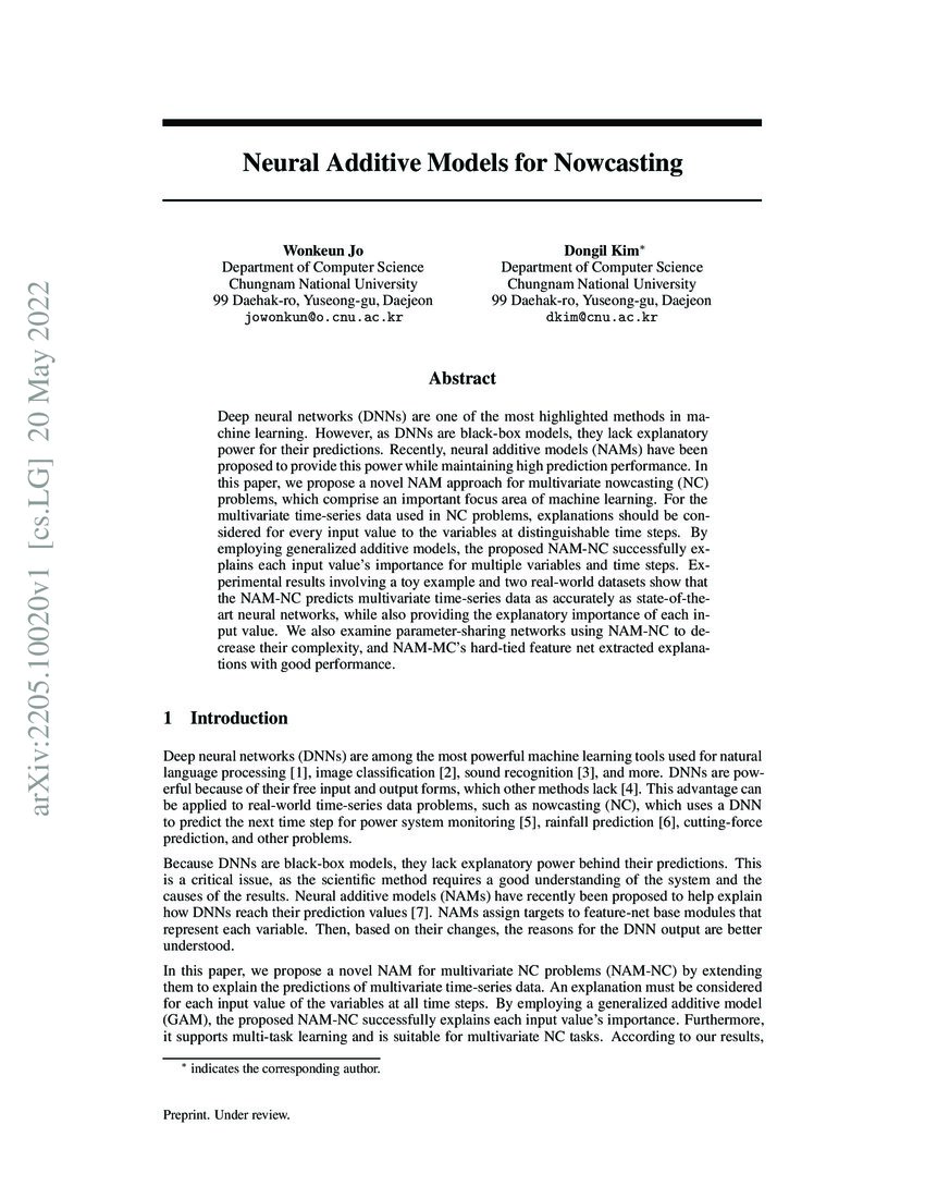Neural Additive Models for Nowcasting | DeepAI