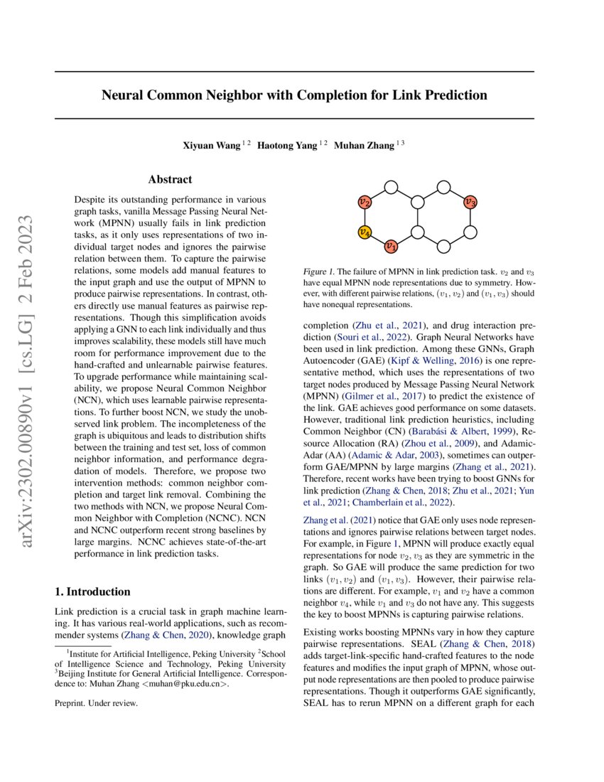 Neural Common Neighbor with Completion for Link Prediction | DeepAI