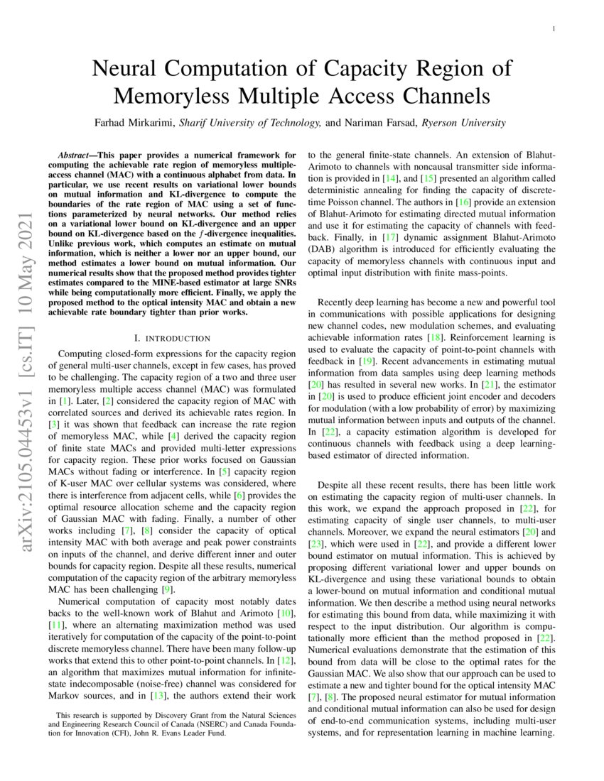 Neural Computation of Capacity Region of Memoryless Multiple Access ...