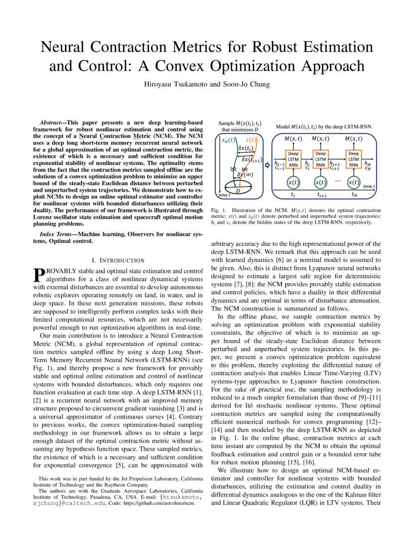 Neural Contraction Metrics for Robust Estimation and Control: A Convex ... Neural Contraction Metrics for Robust Estimation and Control: A Convex ...