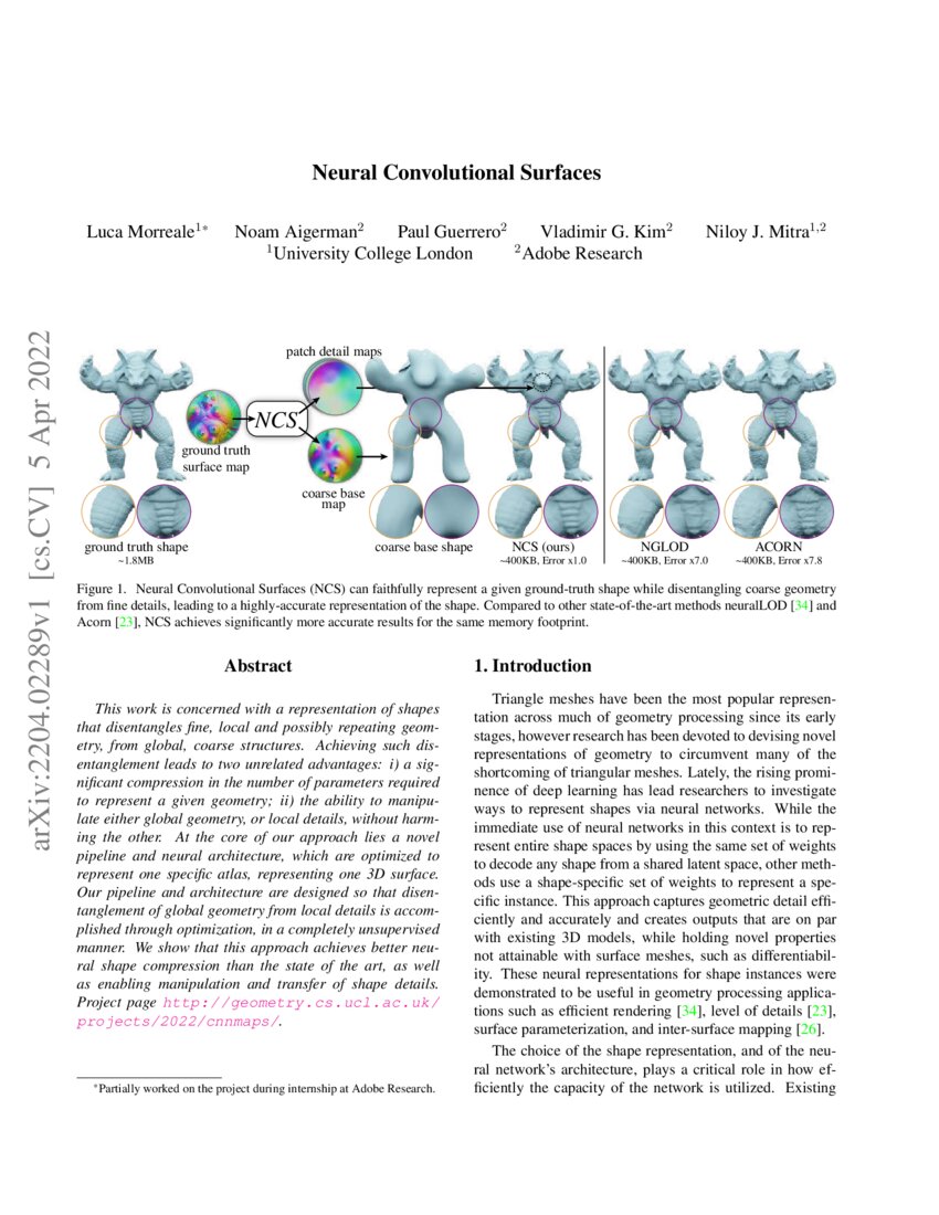 Neural Convolutional Surfaces | DeepAI