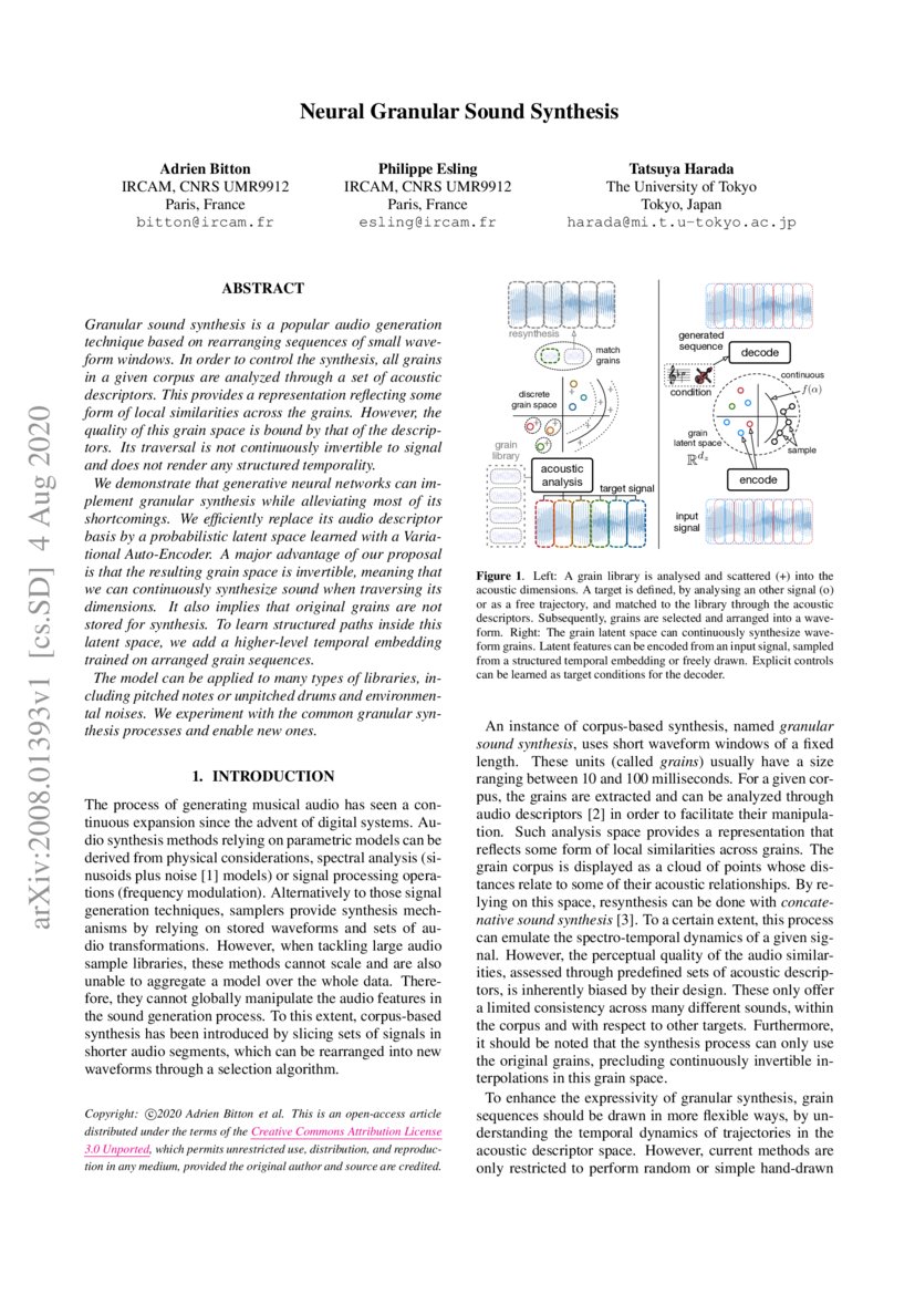 Neural Granular Sound Synthesis | DeepAI