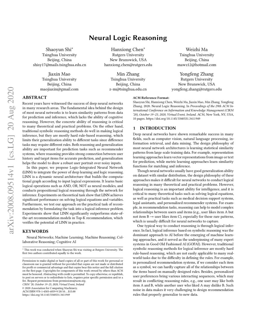 Neural Logic Reasoning | DeepAI Neural Logic Reasoning | DeepAI
