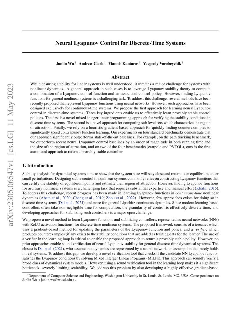 Neural Lyapunov Control for Discrete-Time Systems | DeepAI