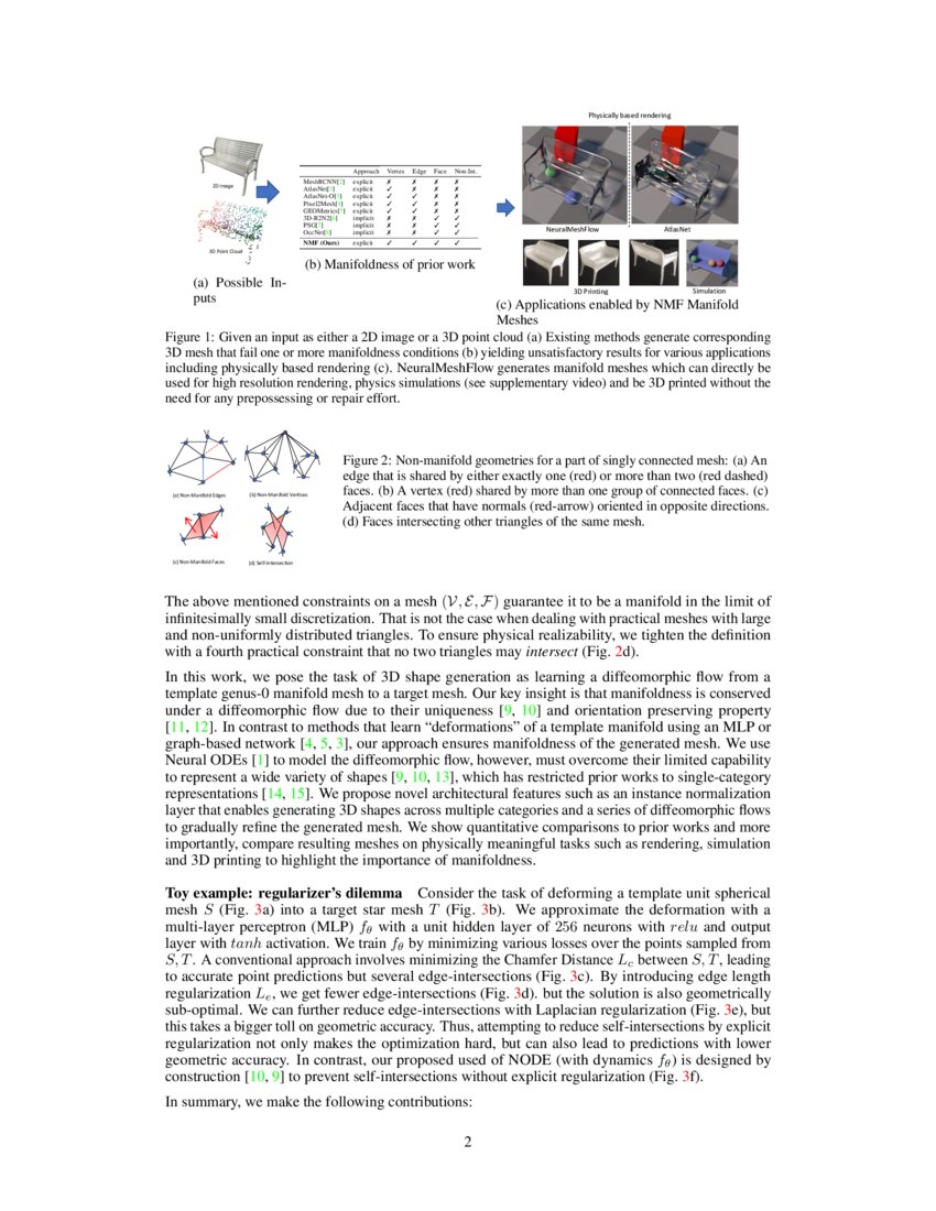 Neural Mesh Flow: 3D Manifold Mesh Generationvia Diffeomorphic Flows ...