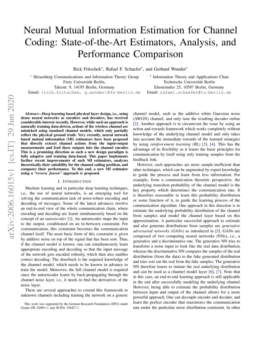 Neural Mutual Information Estimation for Channel Coding: State-of-the-Art Estimators, Analysis ...