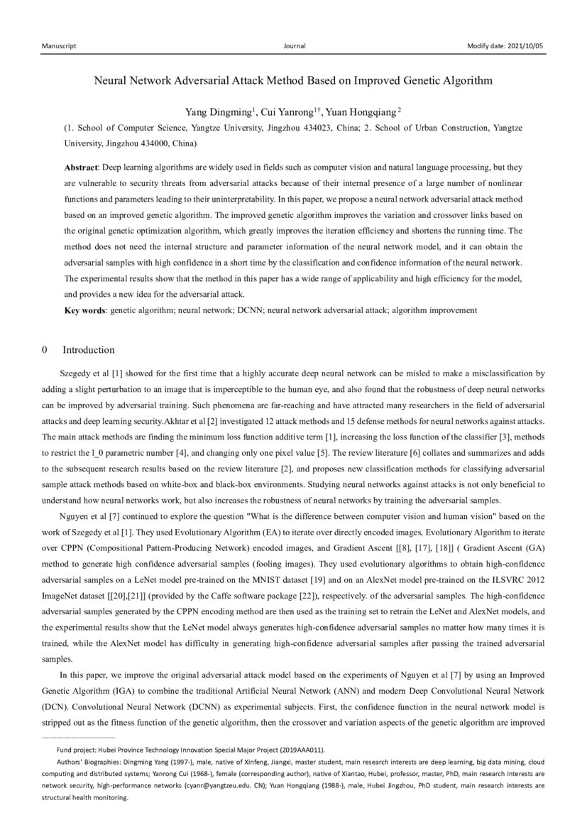 An Improved Genetic Algorithm And Its Application In Neural Network Adversarial Attack Deepai