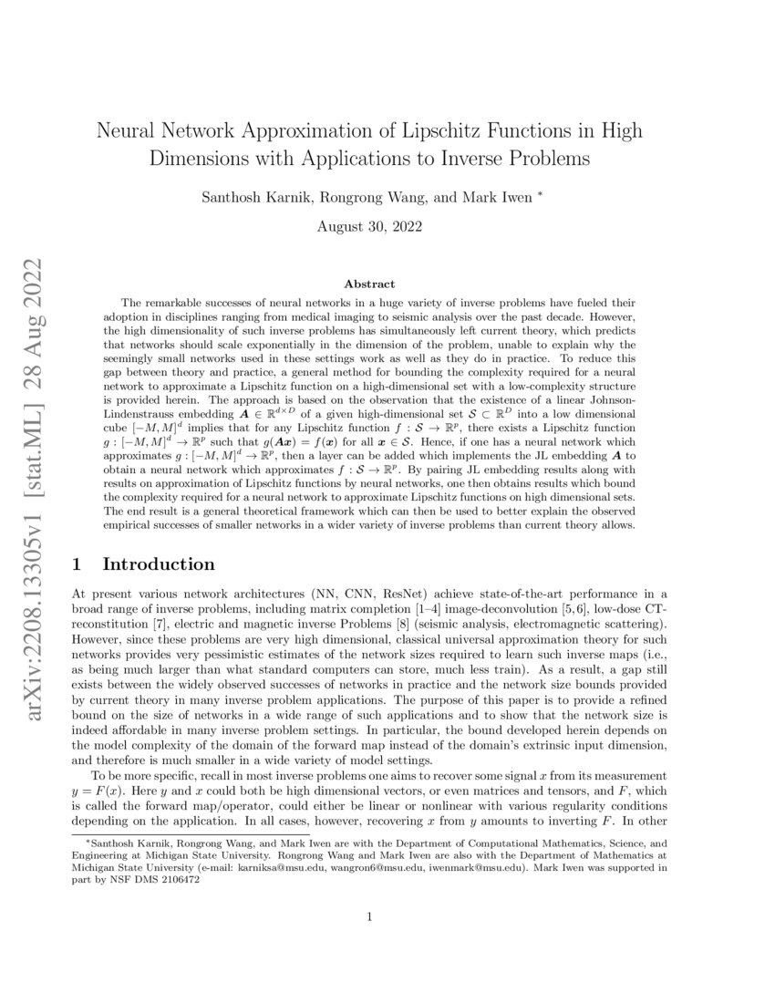 Neural Network Approximation Of Lipschitz Functions In High Dimensions