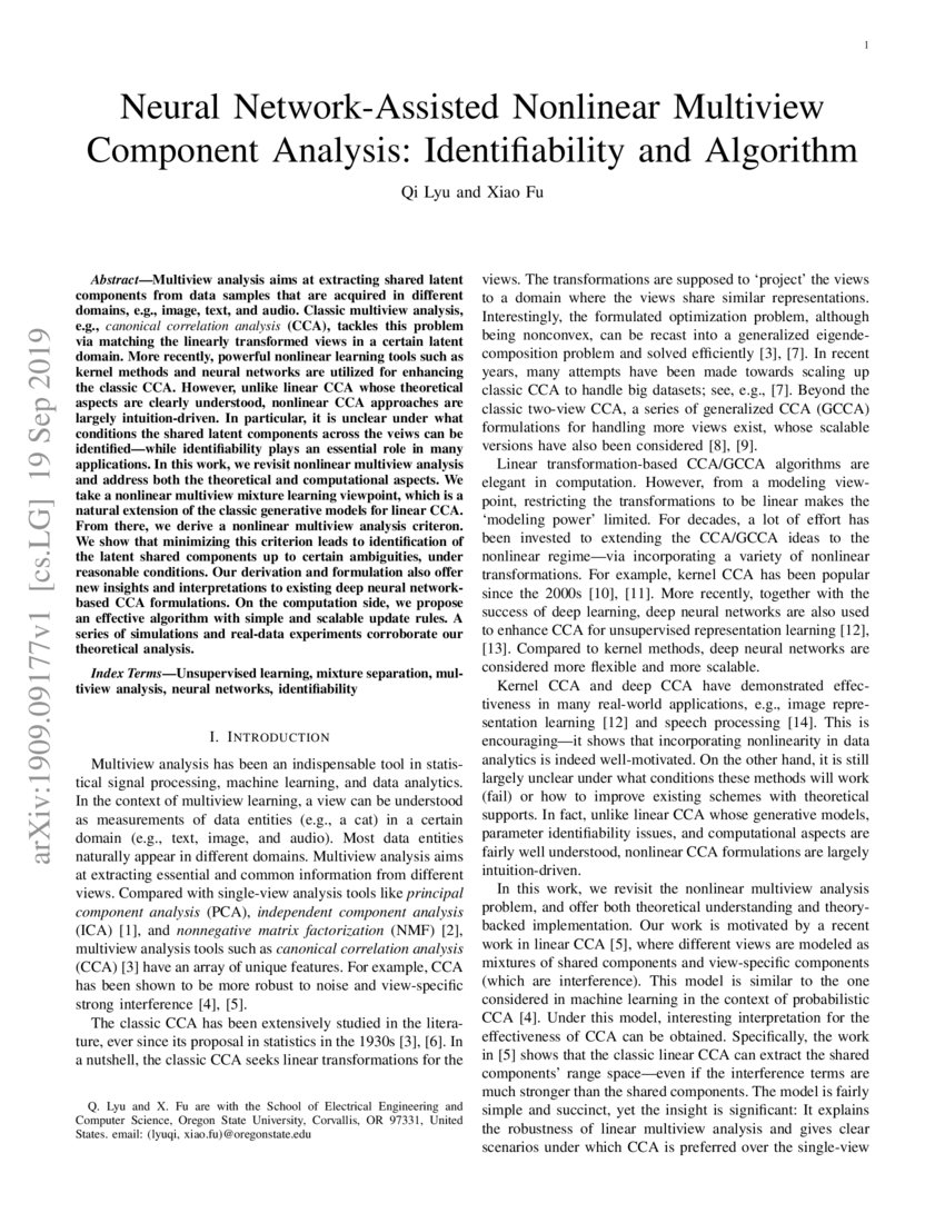 Neural Network Assisted Nonlinear Multiview Component Analysis Identifiability And Algorithm