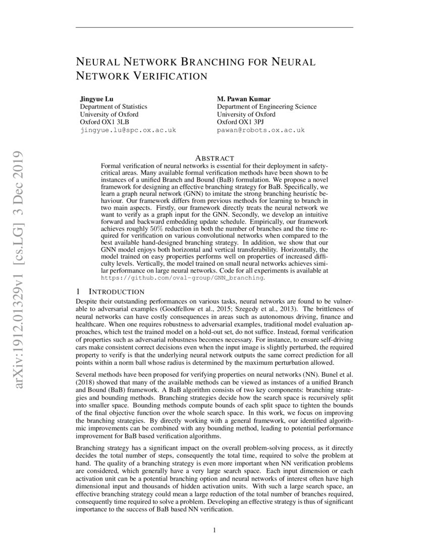 Neural Network Branching for Neural Network Verification | DeepAI
