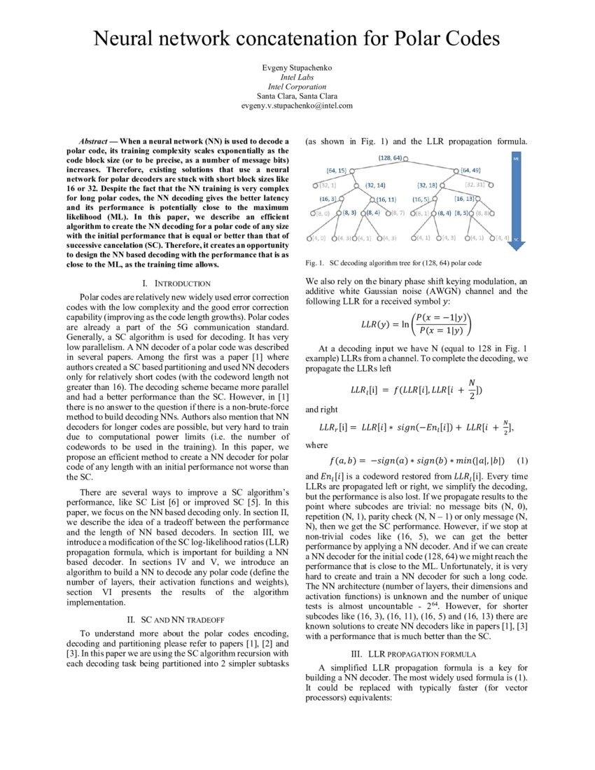 Neural Network Concatenation For Polar Codes Deepai 6848
