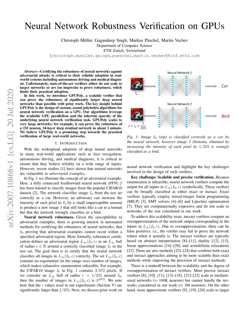 Neural Network Robustness Verification on GPUs | DeepAI