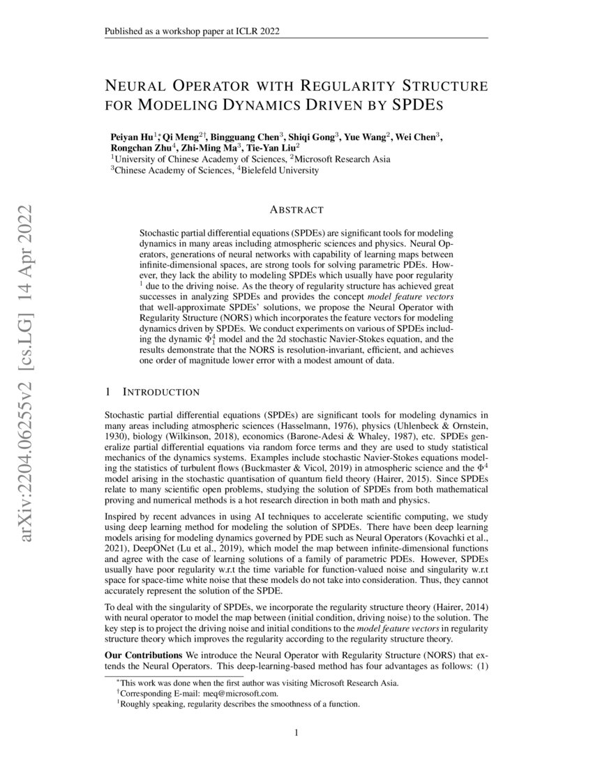 Neural Operator with Regularity Structure for Modeling Dynamics Driven by SPDEs | DeepAI