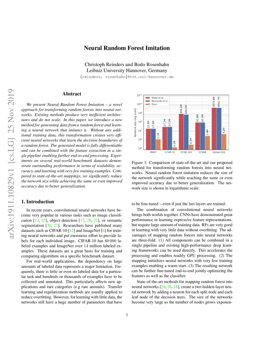 Neural Random Forest Imitation | DeepAI