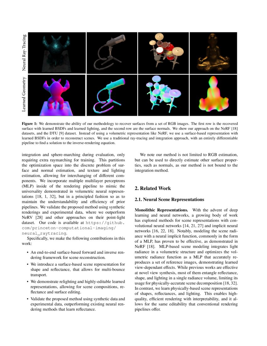 Neural Ray-Tracing: Learning Surfaces and Reflectance for Relighting and View Synthesis | DeepAI