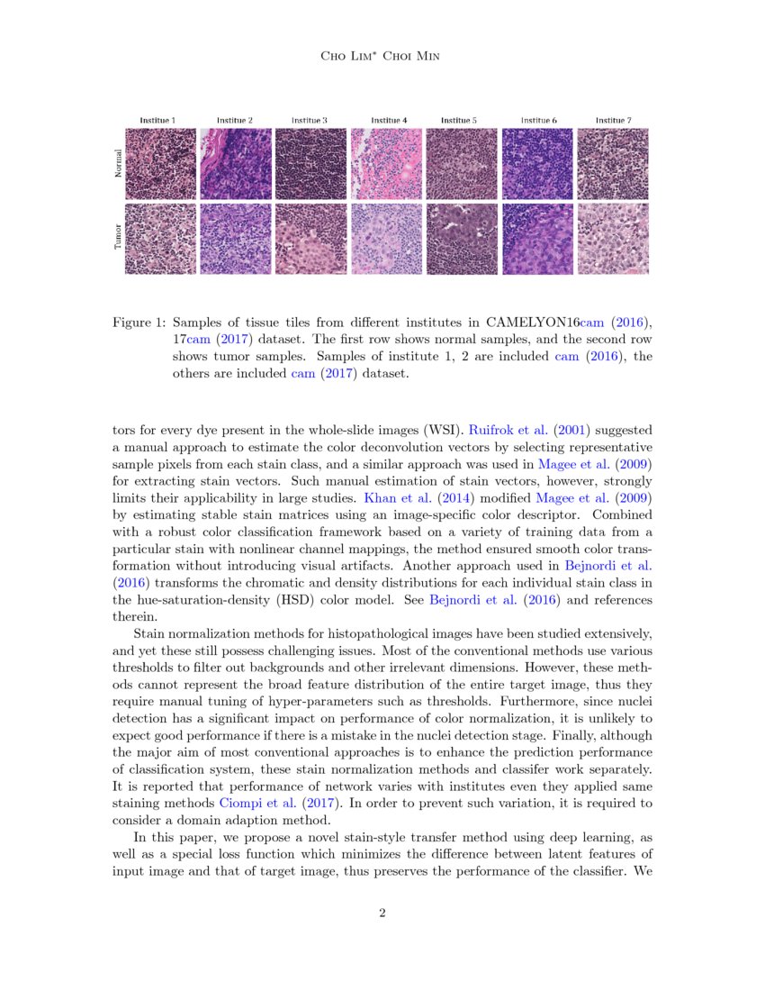 Neural Stain-Style Transfer Learning using GAN for Histopathological ...