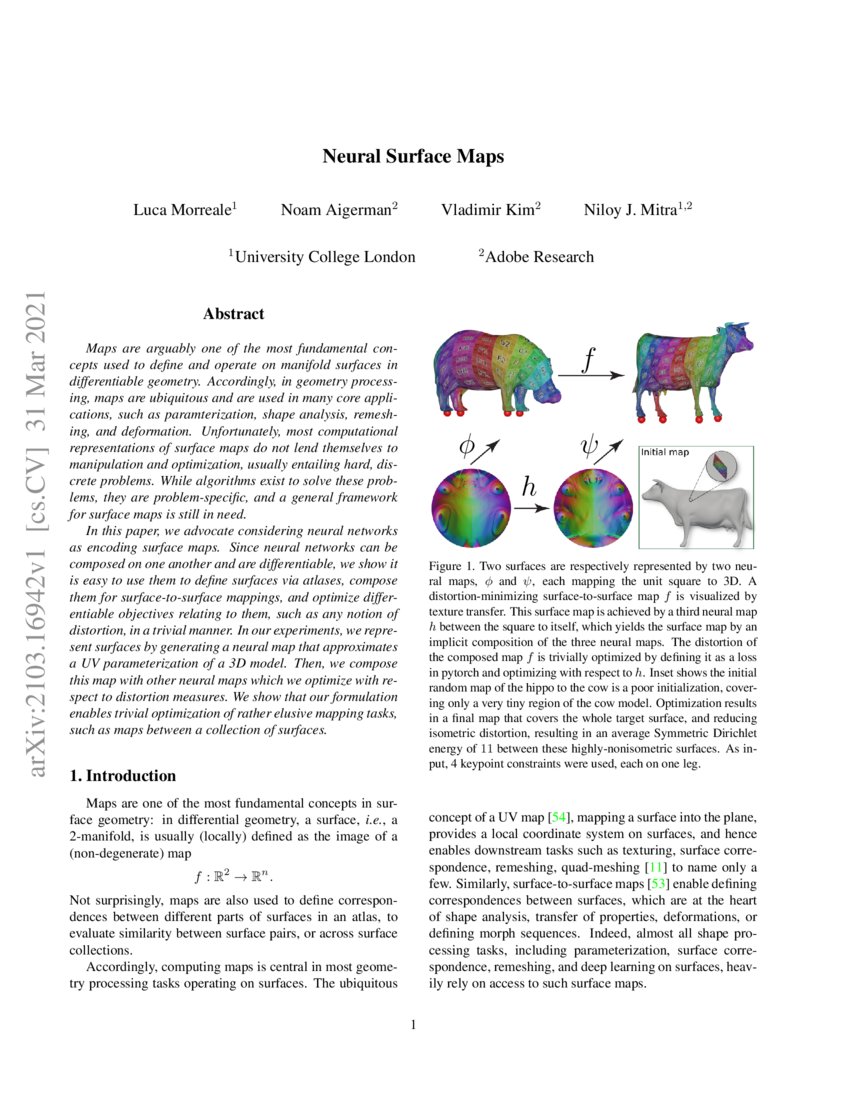 Neural Surface Maps | DeepAI