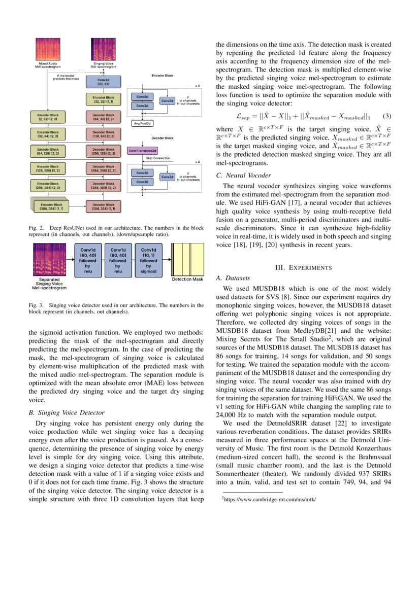 Neural Vocoder Feature Estimation for Dry Singing Voice Separation | DeepAI