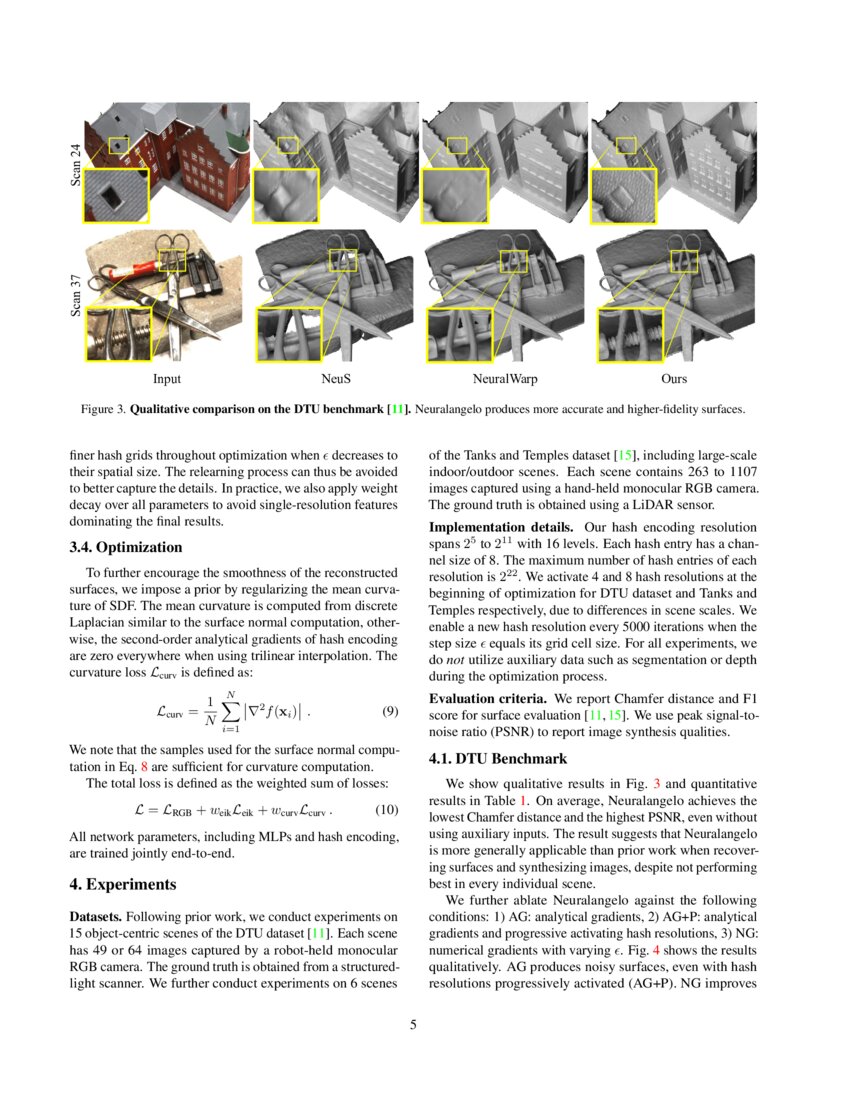 Neuralangelo: High-Fidelity Neural Surface Reconstruction | DeepAI