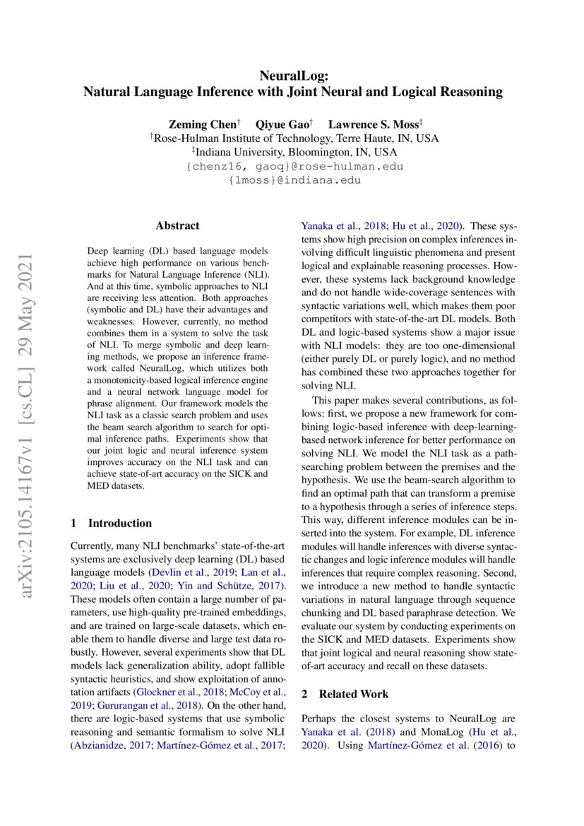 NeuralLog: Natural Language Inference with Joint Neural and Logical ... NeuralLog: Natural Language Inference with Joint Neural and Logical ...