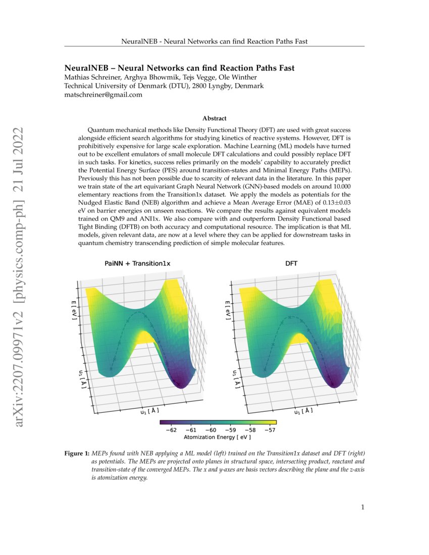 NeuralNEB – Neural Networks can find Reaction Paths Fast | DeepAI